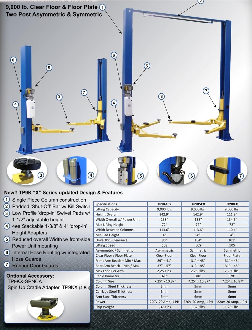 9K Two Post Lift | NHProEquip.com