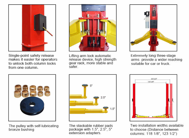 12000lb 2 Post Lift Base Plate Lift | NHProEquip.com