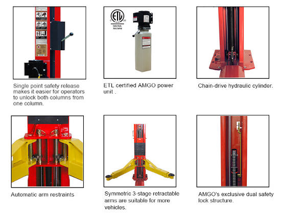 2 Post Lift Clear Floor Car Lift | NHProEquip.com